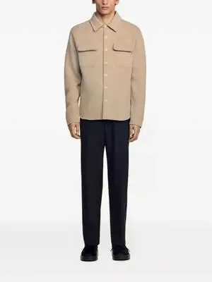 Sandro Boiled Wool Overshirt - Neutrals