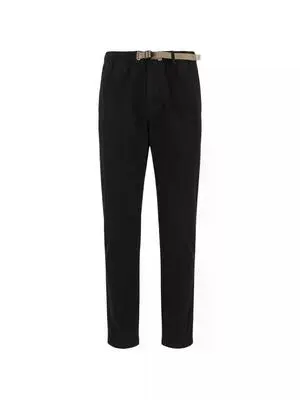 WHITE SAND Belted Elasticated-waist Trousers - Black