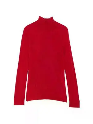Max Mara Ribbed-knit Roll-neck Sweater - Red