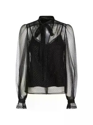 TWINSET Pussy-bow Glitter-effect Top