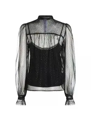 TWINSET Pussy-bow Glitter-effect Top