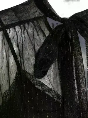 TWINSET Pussy-bow Glitter-effect Top