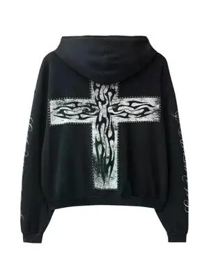 HELLSTAR Stud-embellished Graphic-print Hoodie