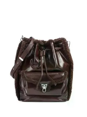 COCCINELLE Shearling-trim Bucket Bag