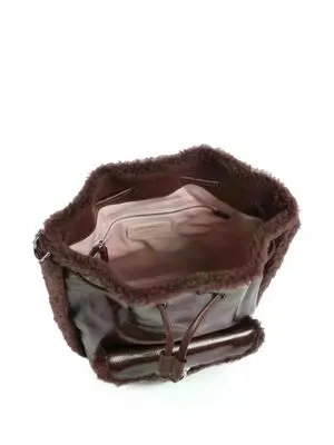 COCCINELLE Shearling-trim Bucket Bag