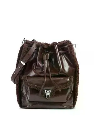 COCCINELLE Shearling-trim Bucket Bag