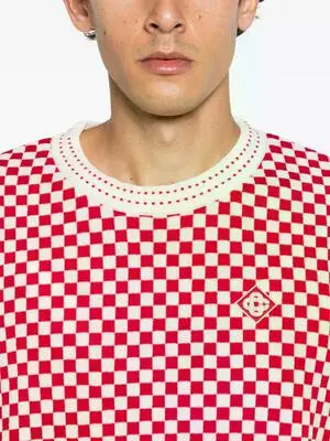 Casablanca Checkerboard-knit Logo-patch Sweater