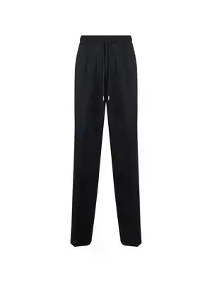 Fedeli Drawstring-waist Straight-leg Trousers - Black
