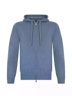 Fedeli Zip-up Cashmere Hoodie - Blue