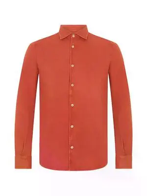 Fedeli Long-sleeve Button-up Shirt - Orange