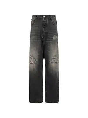 John Richmond Distressed Logo-print Baggy Jeans