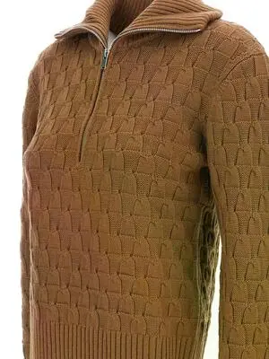 WALES BONNER Basket-weave Half-zip Sweater