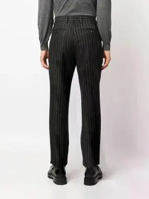 Moschino Striped Pleat-detail Tailored Trousers - Grey