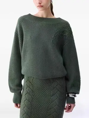 Liu Jo Wool Sweater With Embroidery - Green