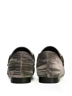 BIBI LOU Ashe Horsebit-detail Velvet Loafers