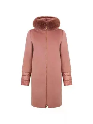 Herno Fur-trim Hooded Coat - Pink