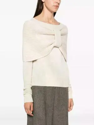 Ermanno Scervino Bow-detail Cashmere Sweater - Neutrals