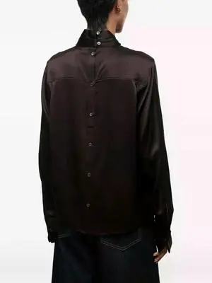 Staud Rhodes Pussy-bow Button-back Blouse