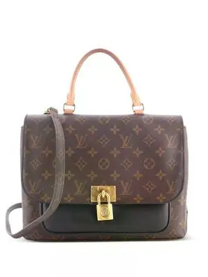 LOUIS VUITTON Marignan Handbag Monogram Canvas With Leather Shoulder Bag - Brown