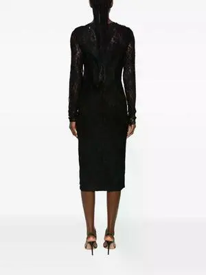 ALESSANDRO LEGORA Lace-overlay Midi Dress