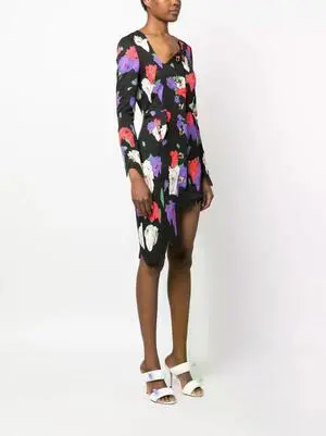 Moschino Floral-print Asymmetric Minidress