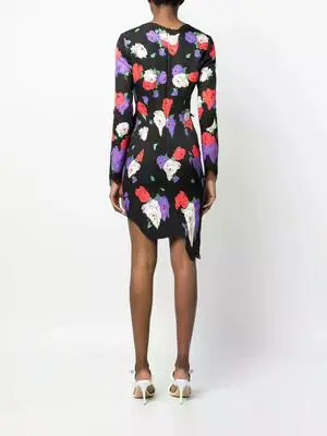 Moschino Floral-print Asymmetric Minidress