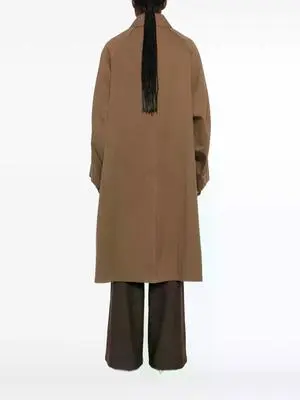 ELEH Gingham-collar Raglan-sleeve Coat