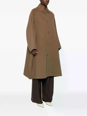 ELEH Gingham-collar Raglan-sleeve Coat