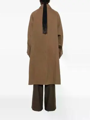 ELEH Gingham-collar Raglan-sleeve Coat