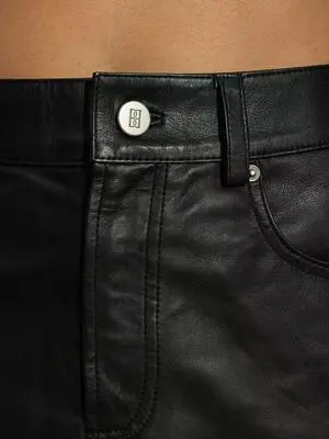 BY MALENE BIRGER Solene Leather Midi Skirt - Black