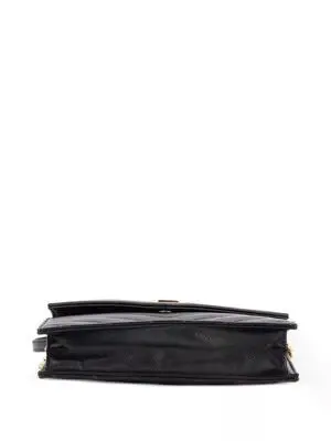 Saint Laurent Classic Monogram Wallet On Chain Matelasse Chevron Leather Small Crossbody Bag - Black