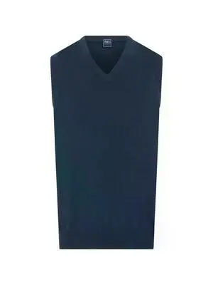 Fedeli V-neck Vest - Blue