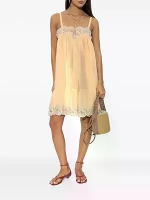 Chloé Lace-trimmed Pleated Mini Dress