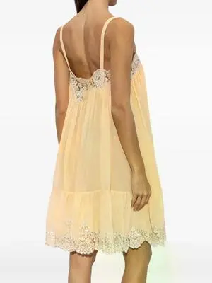 Chloé Lace-trimmed Pleated Mini Dress