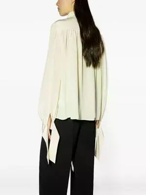 Liviana Conti Emily Gathered Tie-cuff Blouse