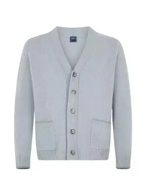 Fedeli V-neck Cashmere Cardigan - Blue
