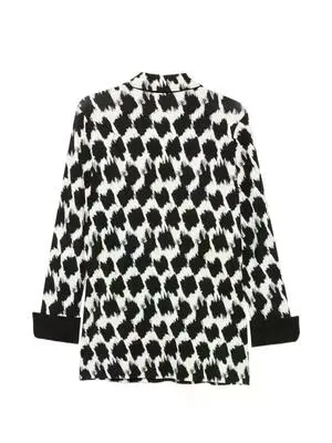 Diane Von Furstenberg Abstract-print Long-sleeve Shirt - Black