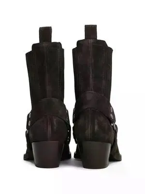 BIBI LOU Harness-detail Suede Cowboy Boots