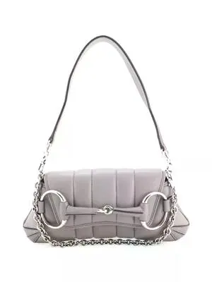 Gucci Horsebit Chain Vertical Quilted Leather Small Shoulder Bag - Grey