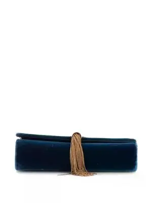 Saint Laurent Classic Monogram Tassel Velvet Small Crossbody Bag