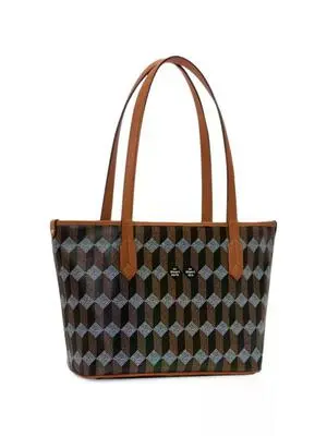 AU DEPART Mini Geometric-pattern Leather-trim Tote Bag