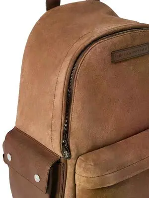 Brunello Cucinelli Suede And Buffalo Leather Travel Backpack