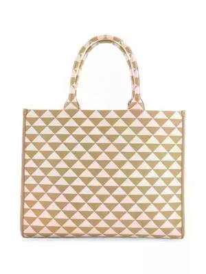 Prada Symbole Shopper Jacquard Large Tote Bag - Neutrals