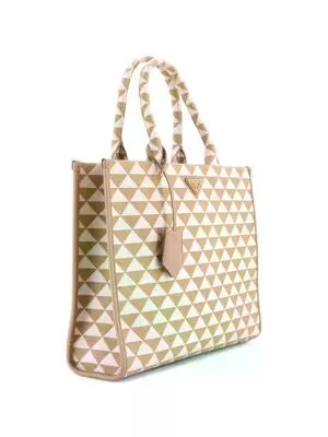 Prada Symbole Shopper Jacquard Large Tote Bag - Neutrals