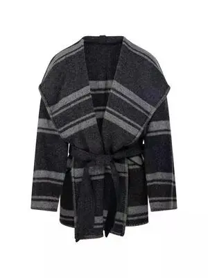 MARANT ETOILE Angy Striped Belted Coat