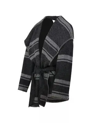 MARANT ETOILE Angy Striped Belted Coat