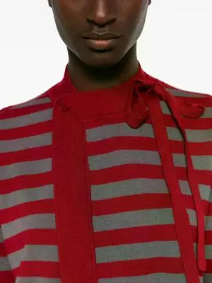 Emporio Armani Striped Pussy-bow Cardigan