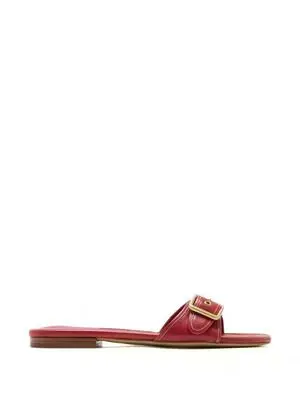 COACH Buckle-detail Leather Sandals - Red