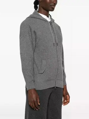 PANICALE Ribbed-knit Zip-up Hoodie