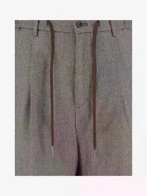 Tagliatore Houndstooth-pattern Drawstring Tailored Trousers